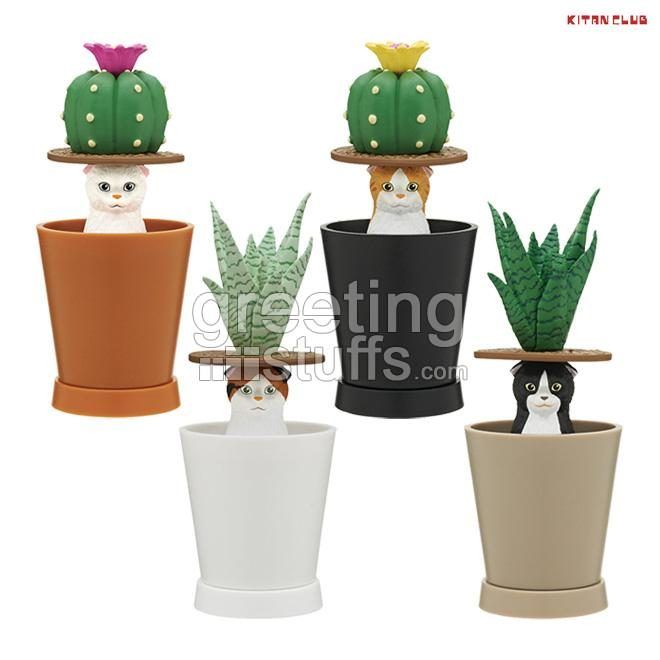 Pot Plant Hidden Cat Figure Collection - Holiday Greeting Stuffs - Free ...